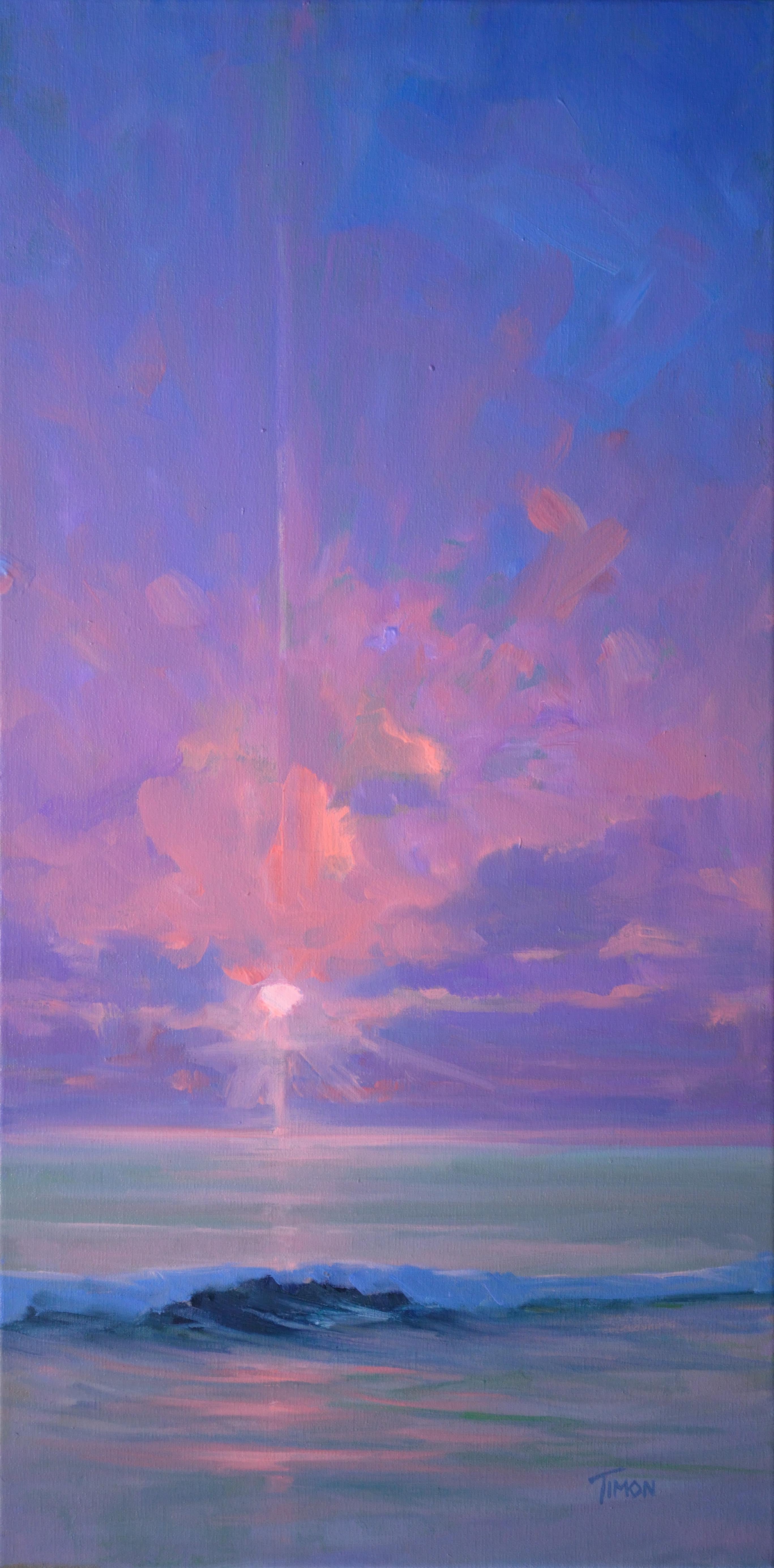 Timon Sloane - Slice of Sunset, Painting, Oil on Canvas For Sale at 1stDibs