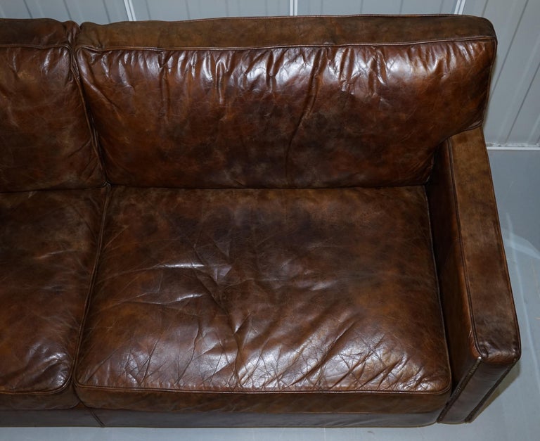 Timothy Oulton Viscount William Halo Three Seat Leather Sofa Part Set ...