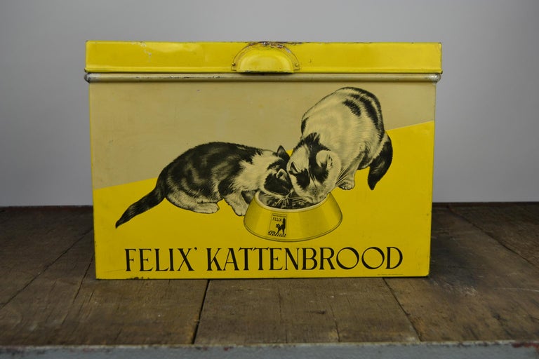 Tin Box with Felix the Cat, Mid-20th Century , Holland at 1stDibs