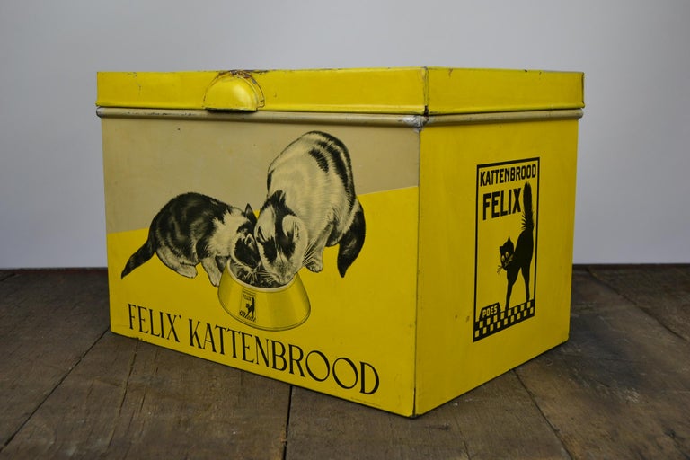 Tin Box with Felix the Cat, Mid-20th Century , Holland at 1stDibs