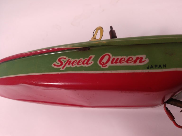 Tin Litho Windup Racing Boat, Japan, circa 1957 at 1stDibs