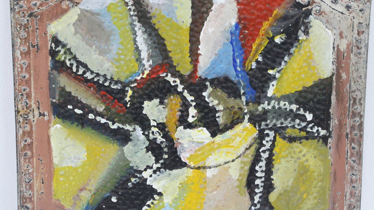 Tin Panel Floral Design Painting by Artist Mladen Novak For Sale at 1stDibs