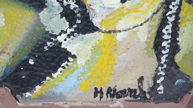 Tin Panel Floral Design Painting by Artist Mladen Novak For Sale at 1stDibs