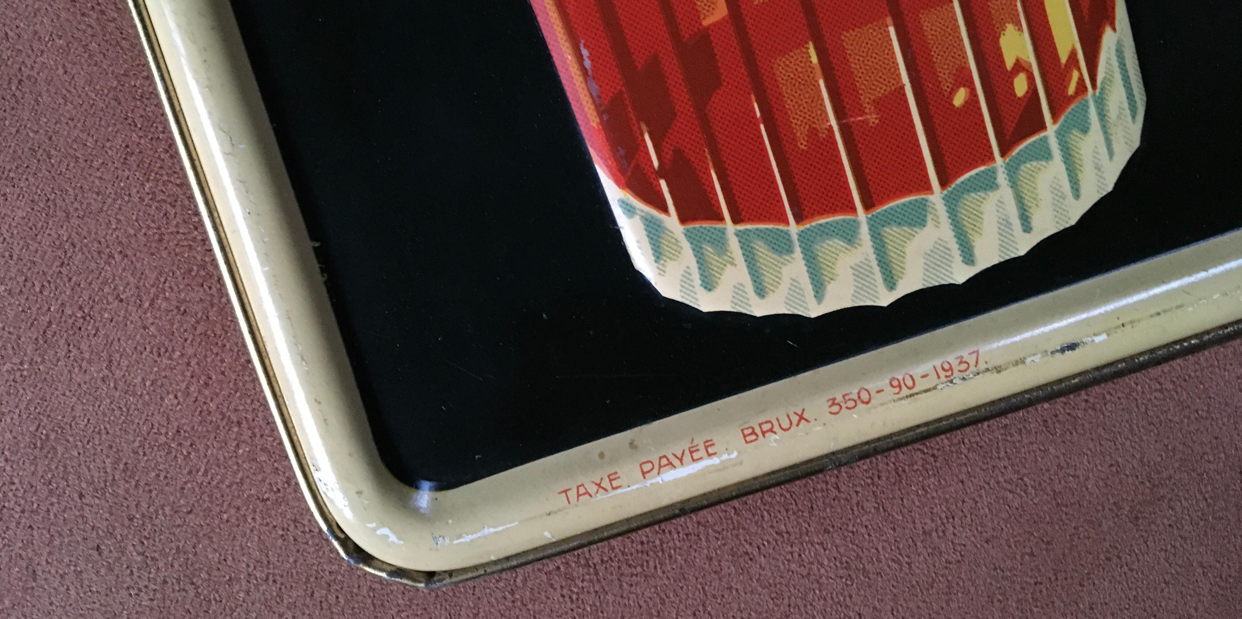 Tin Sign Belgian Beer Cuver Ale, 1937 For Sale at 1stDibs