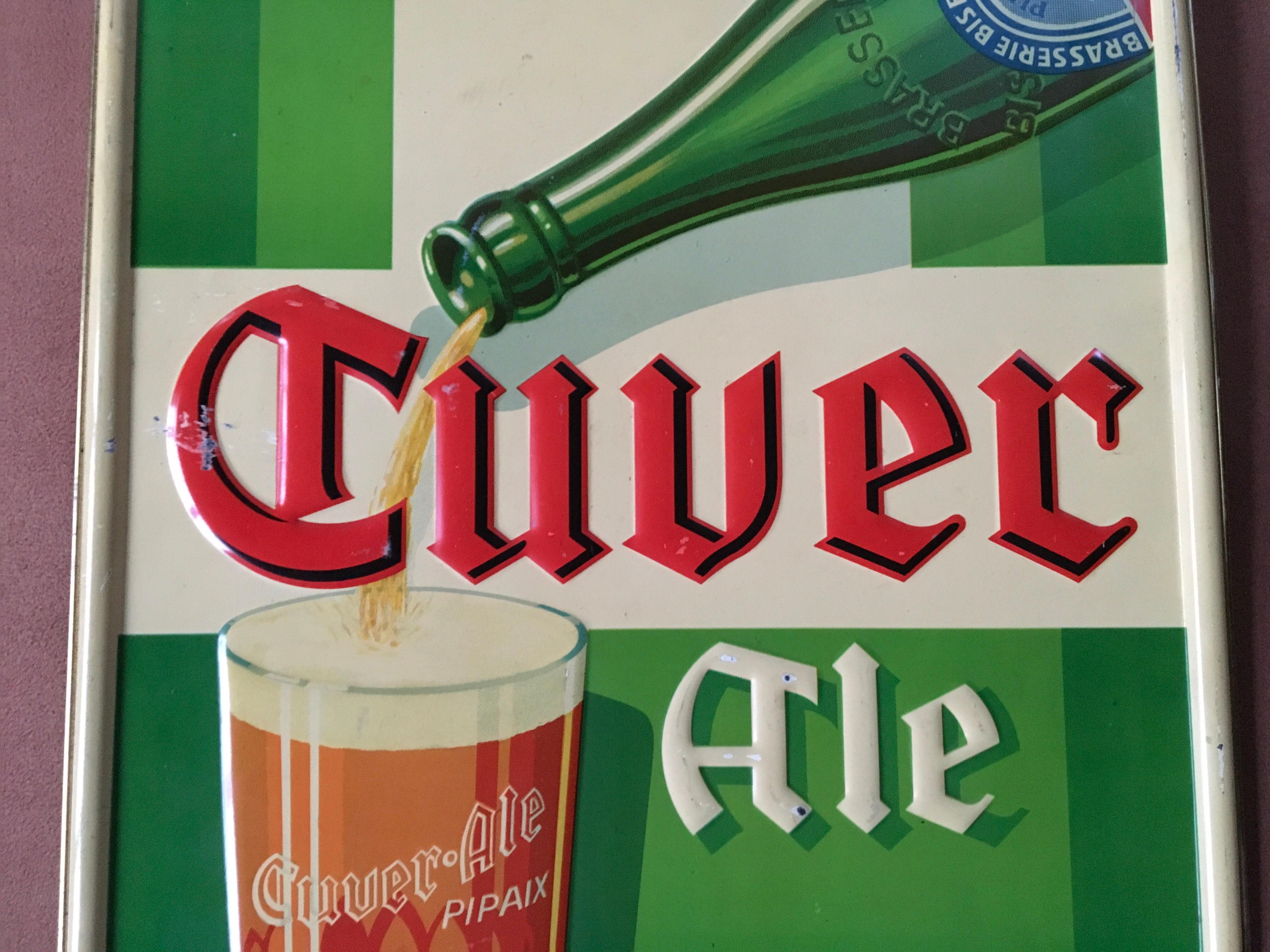 Tin Sign Belgian Beer Cuver Ale, 1937 For Sale at 1stDibs