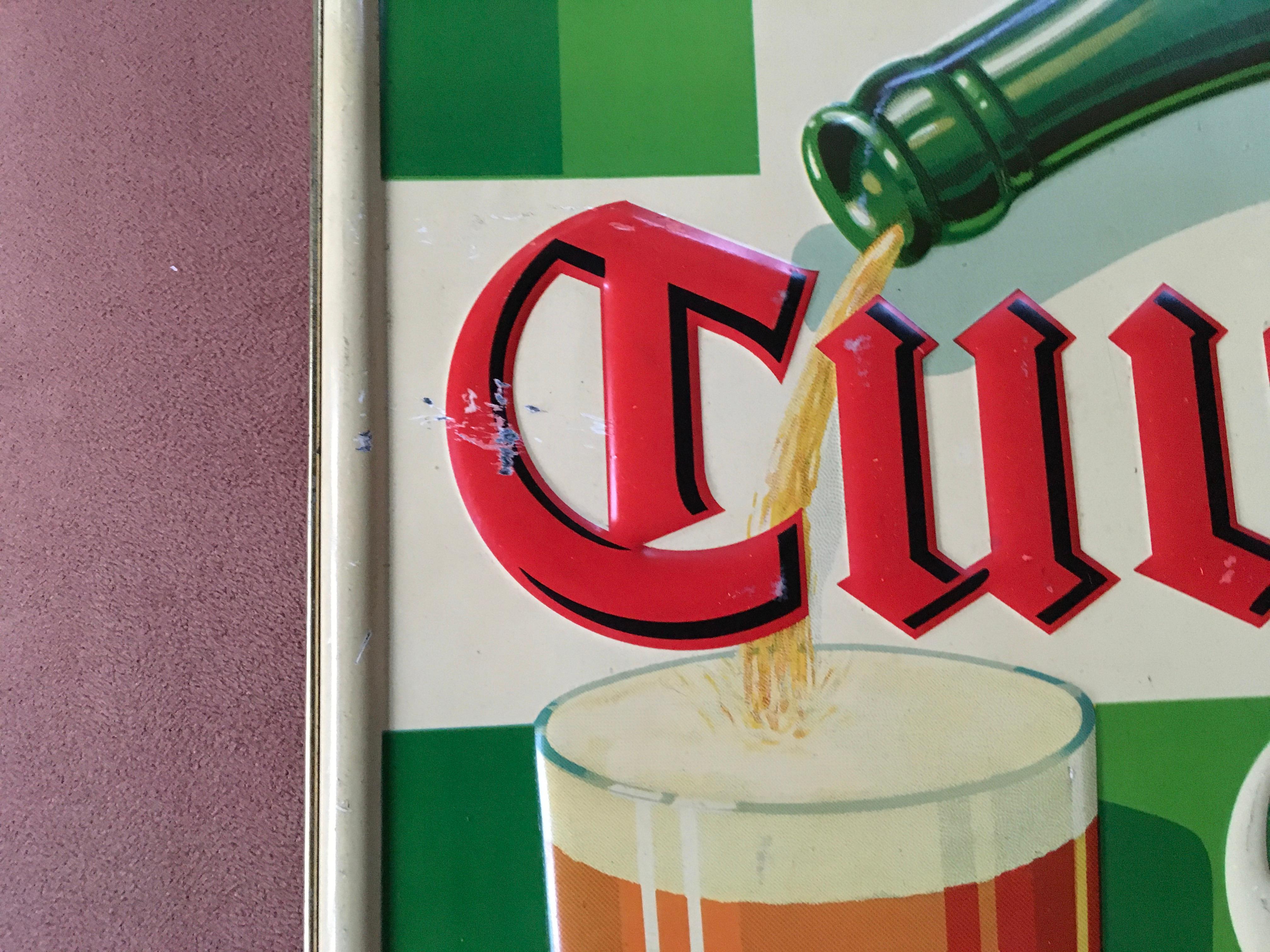 Tin Sign Belgian Beer Cuver Ale, 1937 For Sale at 1stDibs