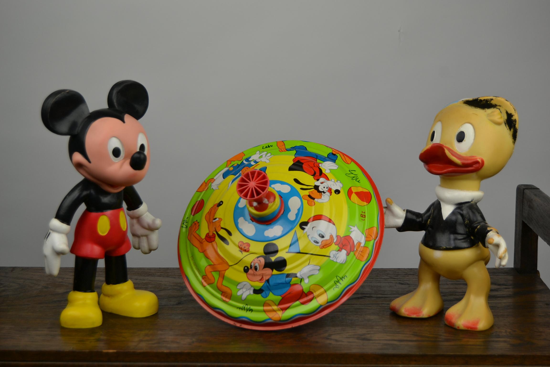 Tin Spinning Top Toy , Disney Characters by LBZ, Western Germany For ...
