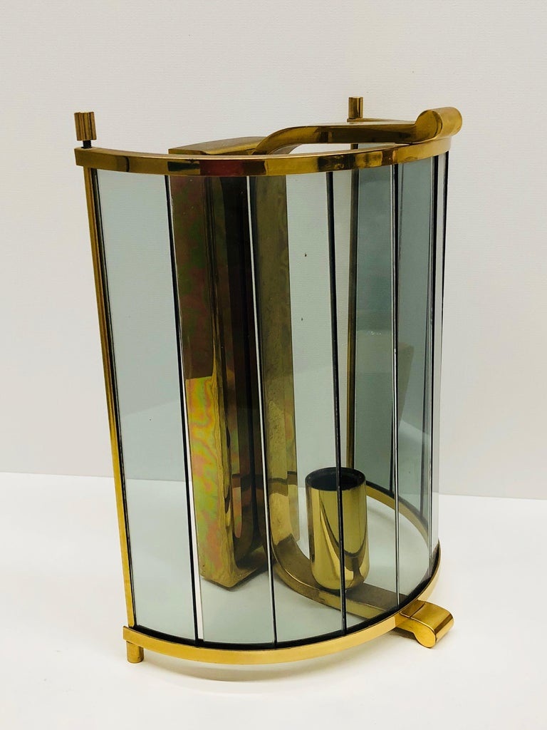 Tinted Glass Panes Wall Sconce Lamp Brass Vintage, German, 1960s For ...