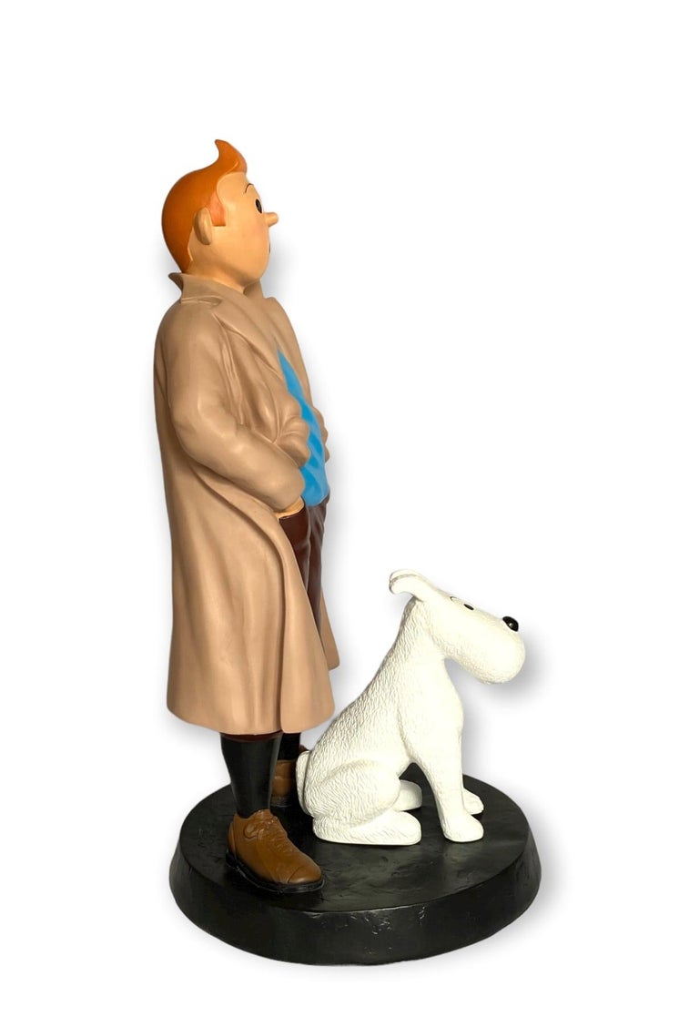 Tintin E Milou, Great Hand Painted Resin Figure, France, circa 1970 For ...