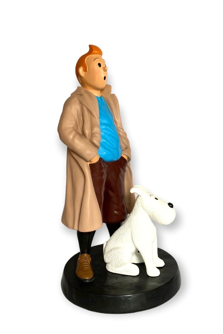 Tintin E Milou, Great Hand Painted Resin Figure, France, circa 1970 For ...