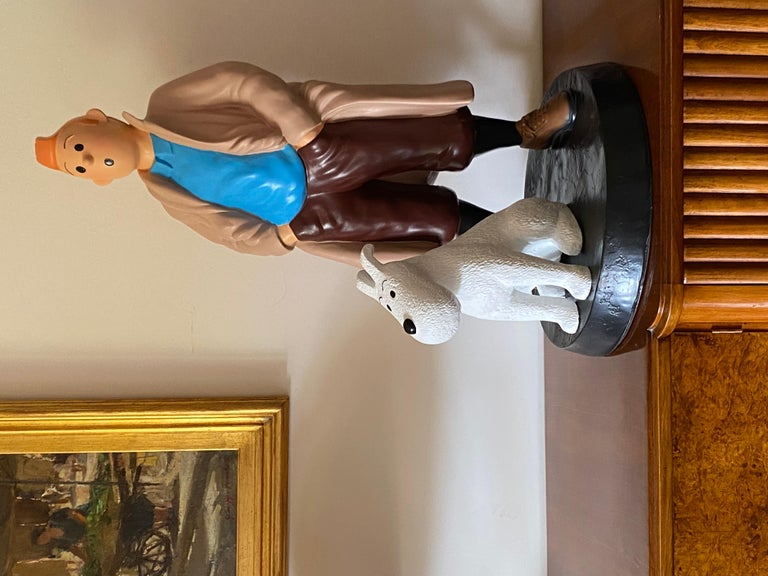 Tintin E Milou, Great Hand Painted Resin Figure, France, circa 1970 For ...