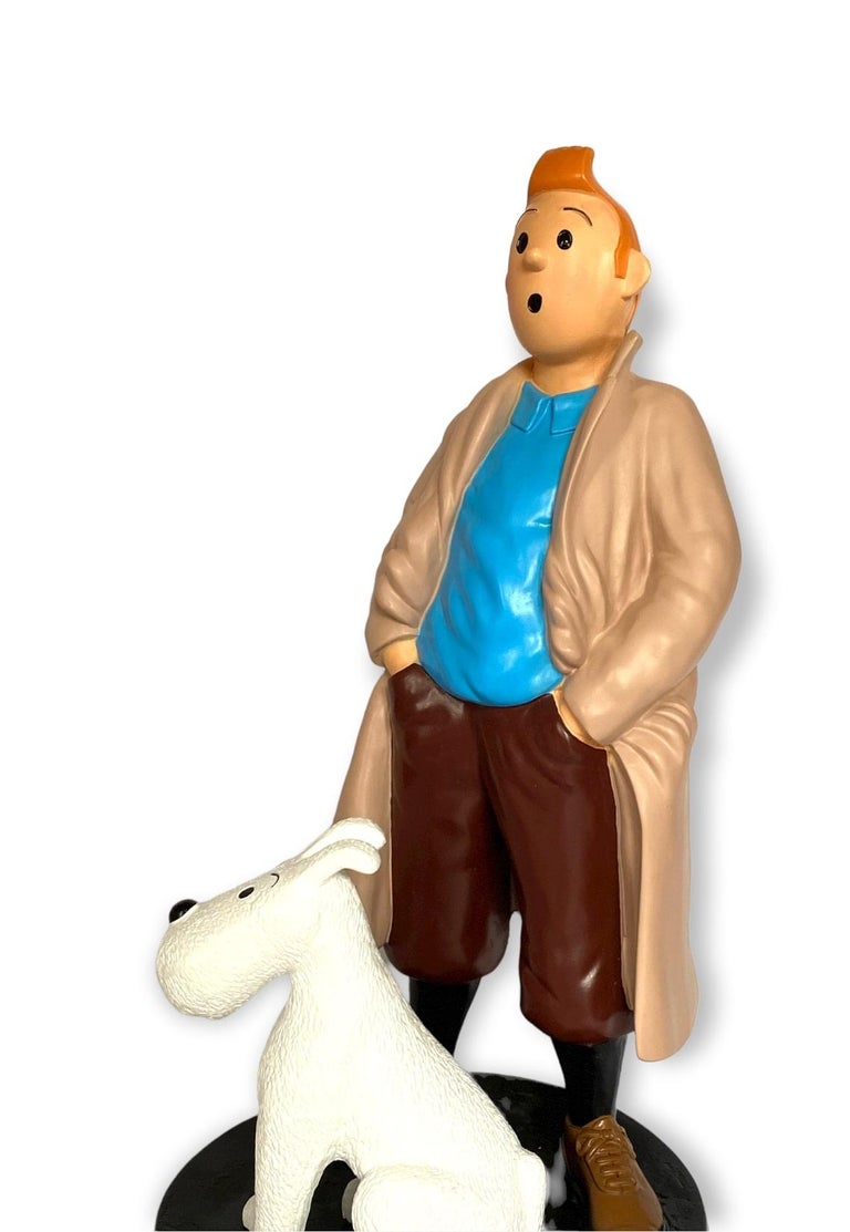 Tintin E Milou, Great Hand Painted Resin Figure, France, circa 1970 For ...