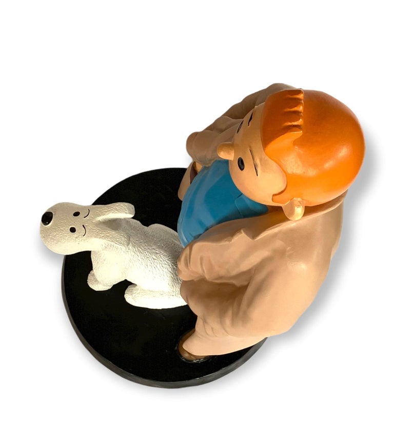 Tintin E Milou, Great Hand Painted Resin Figure, France, circa 1970 For ...