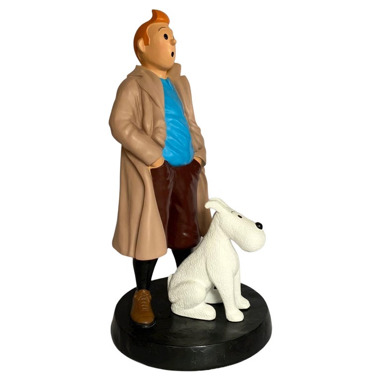 Tintin E Milou, Great Hand Painted Resin Figure, France, circa 1970 For ...