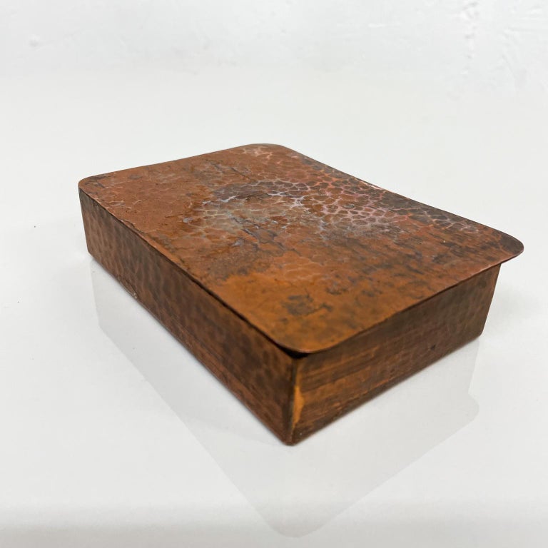 Tiny Hand Hammered Copper Trinket Box Style Roycroft Arts and Crafts ...