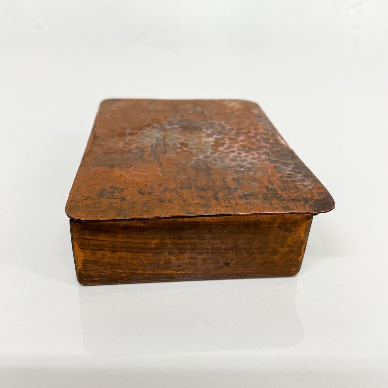 Tiny Hand Hammered Copper Trinket Box Style Roycroft Arts and Crafts ...