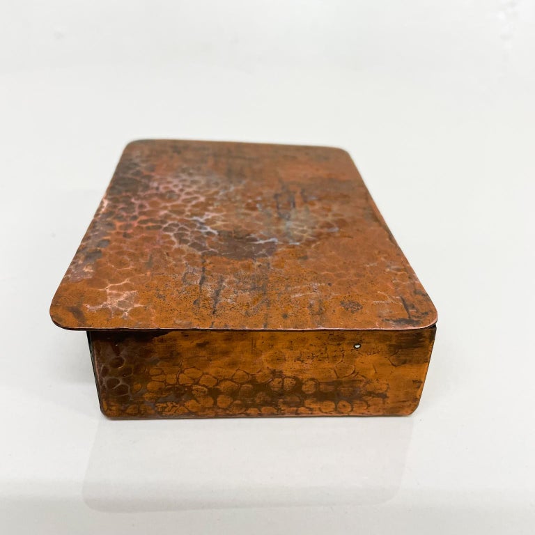 Tiny Hand Hammered Copper Trinket Box Style Roycroft Arts and Crafts ...