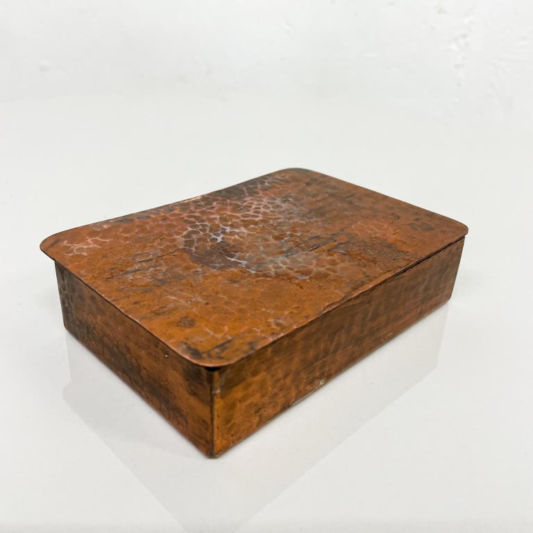 Tiny Hand Hammered Copper Trinket Box Style Roycroft Arts and Crafts ...