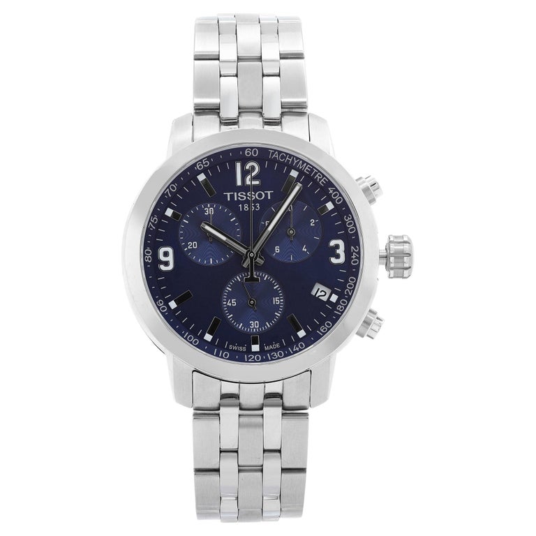 Tissot PRC 200 Steel Blue Dial Mens Quartz Watch T055.417.11.047.00 For Sale at 1stDibs