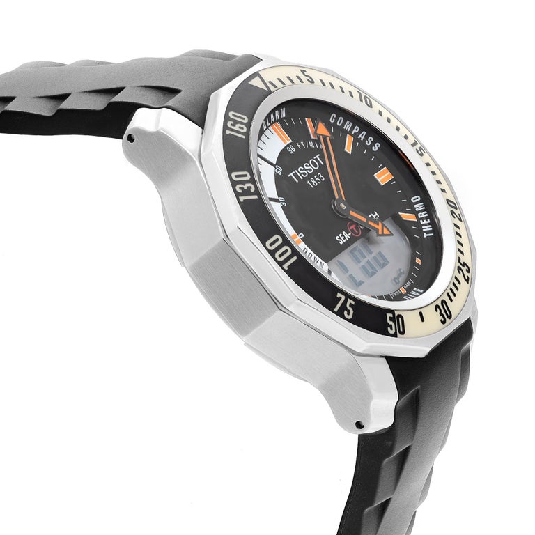 Tissot Sea-Touch Steel Black Dial Rubber Strap Quartz Watch T026.420.17.281.01 at 1stDibs