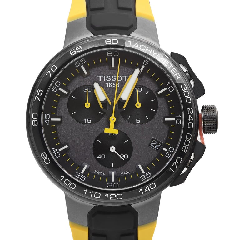 Tissot T-Bike Steel Chronograph Black Dial Quartz Mens Watch T111.417.37.441.00 For Sale at 1stDibs