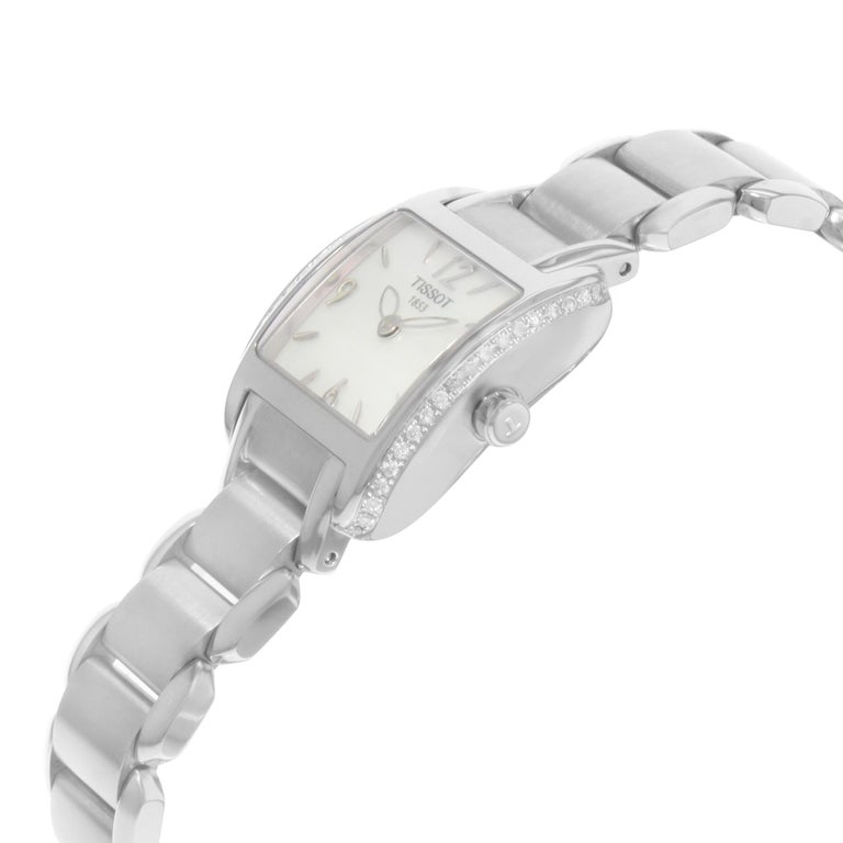 Tissot T-Wave Mother Pearl Dial Steel Diamonds Quartz Ladies Watch T02 ...