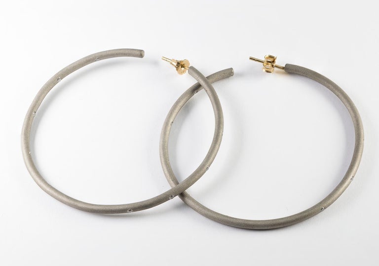 Titanium Diamond Hoop Earrings For Sale at 1stDibs | titanium hoop earrings