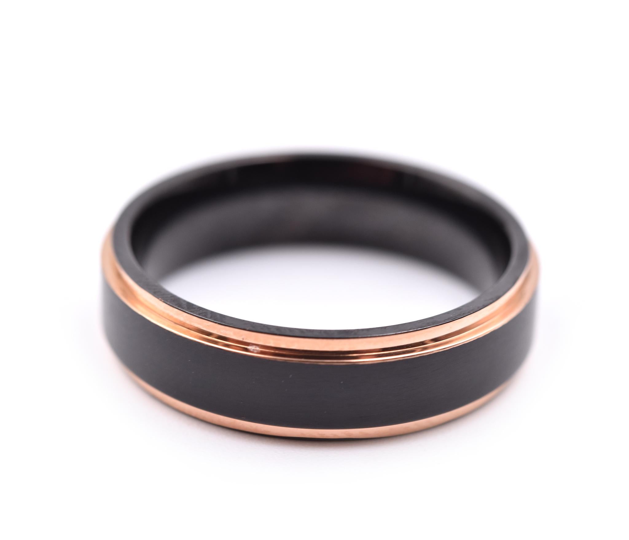 Titanium Rose and Black Band For Sale at 1stDibs