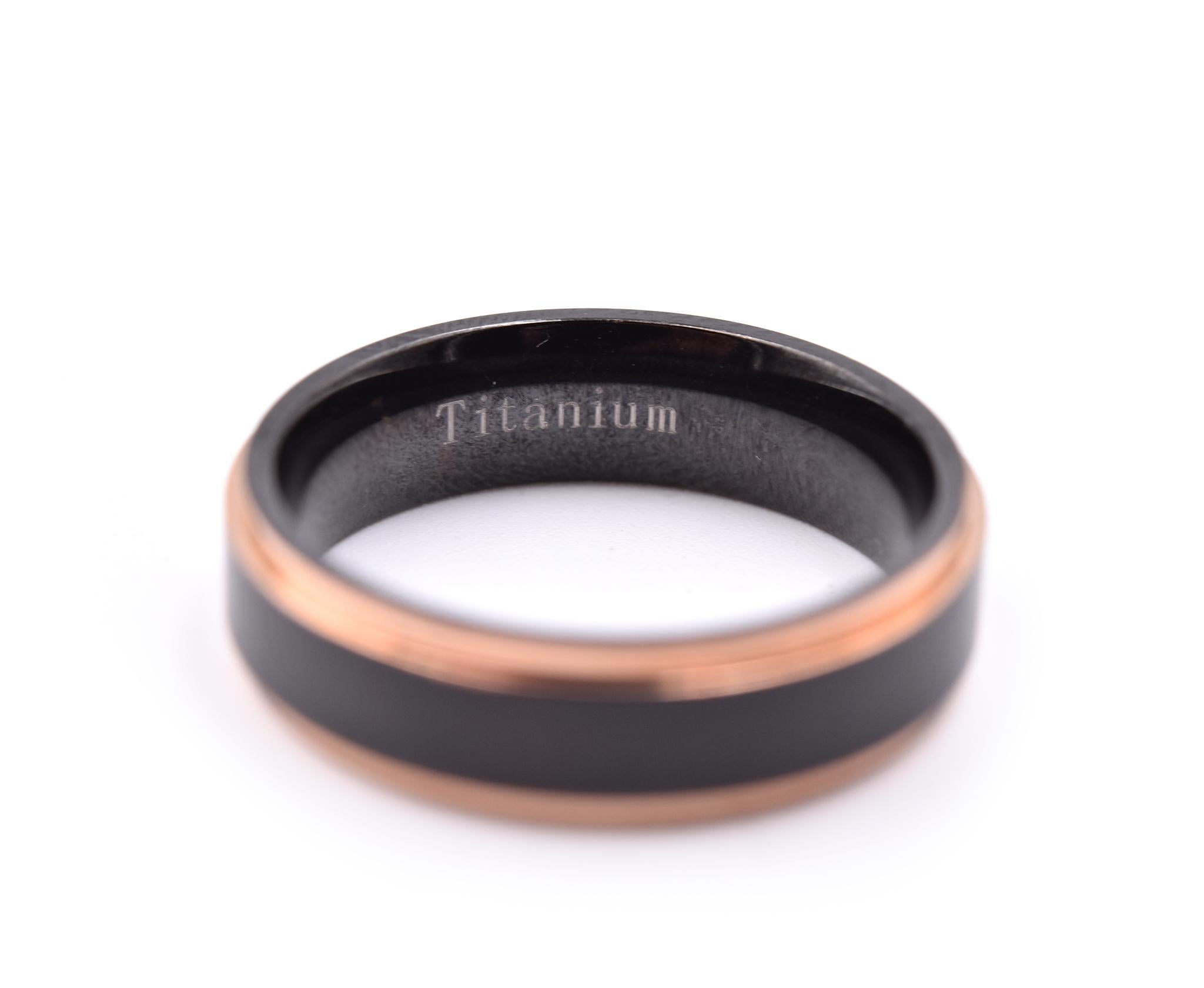 Titanium Rose and Black Band For Sale at 1stDibs