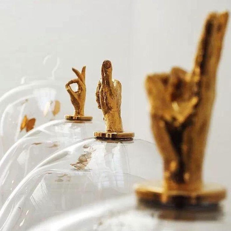 Titled, Top Ok Glass and Brass Dome For Sale at 1stDibs