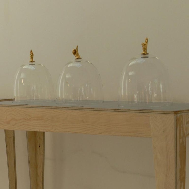Titled, Top Ok Glass and Brass Dome For Sale at 1stDibs