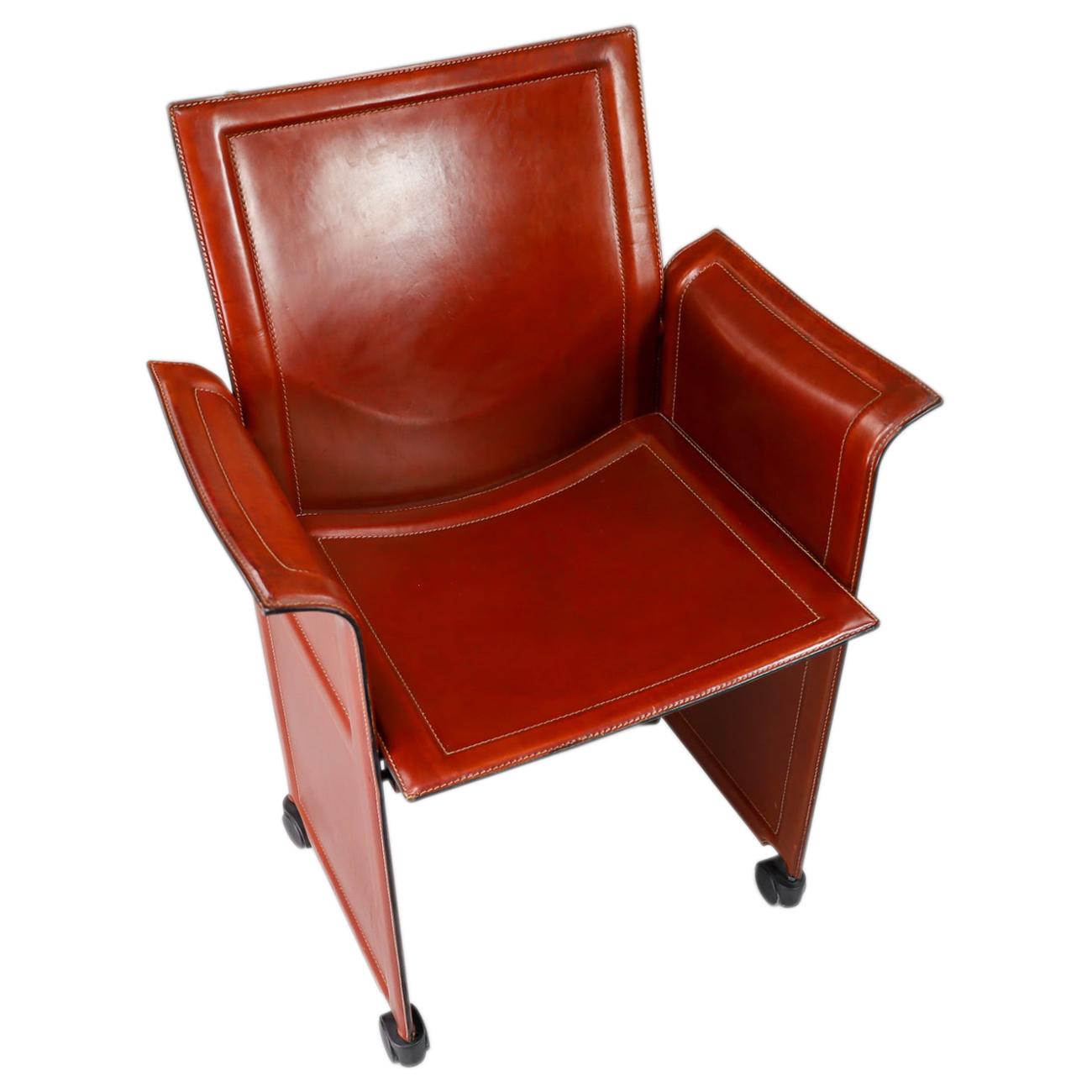 Matteo Grassi Korium Lounge Chairs Pair, by Tito Agnoli, Black Saddle ...