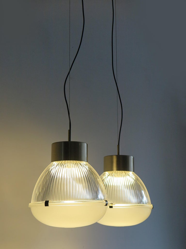 Tito Agnoli Italian Mid-Century Glass Pendant Lamps for Oluce, 1959 For ...