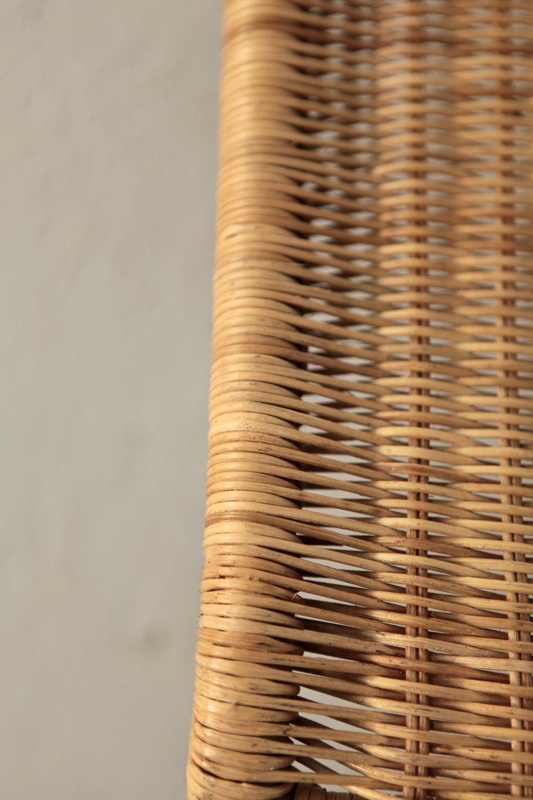 Woven Cane Easy Chair, Model P3, Italy, 1960s For Sale at 1stDibs