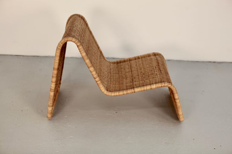Woven Cane Easy Chair, Model P3, Italy, 1960s For Sale at 1stDibs