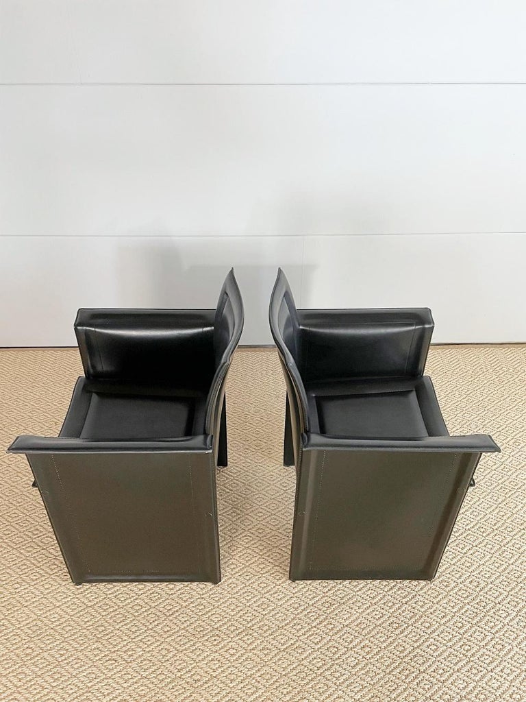 Tito Agnoli x Calligaris Italian Postmodern Leather Dining Chairs ...