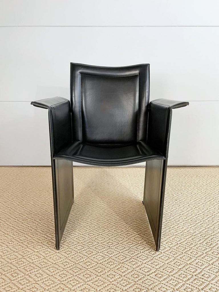 Tito Agnoli x Calligaris Italian Postmodern Leather Dining Chairs ...
