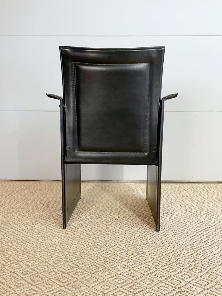 Tito Agnoli x Calligaris Italian Postmodern Leather Dining Chairs ...