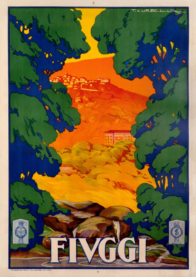 Tito Corbella - "Fiuggi - ENIT" Original Italian Vintage Travel Poster ...