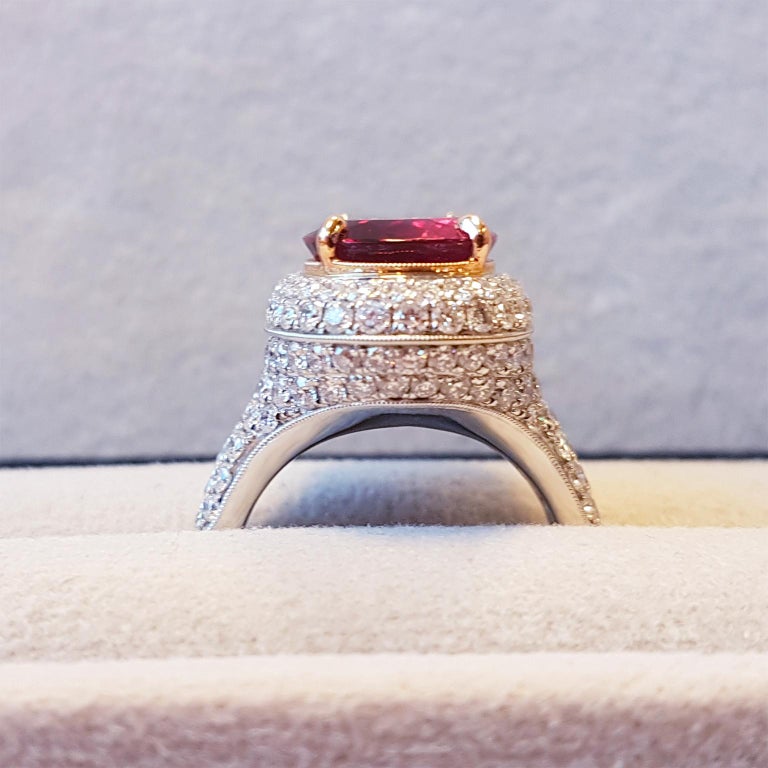 Tivon 18 Carat White and Yellow Gold Rubelite Tourmaline and Fine ...