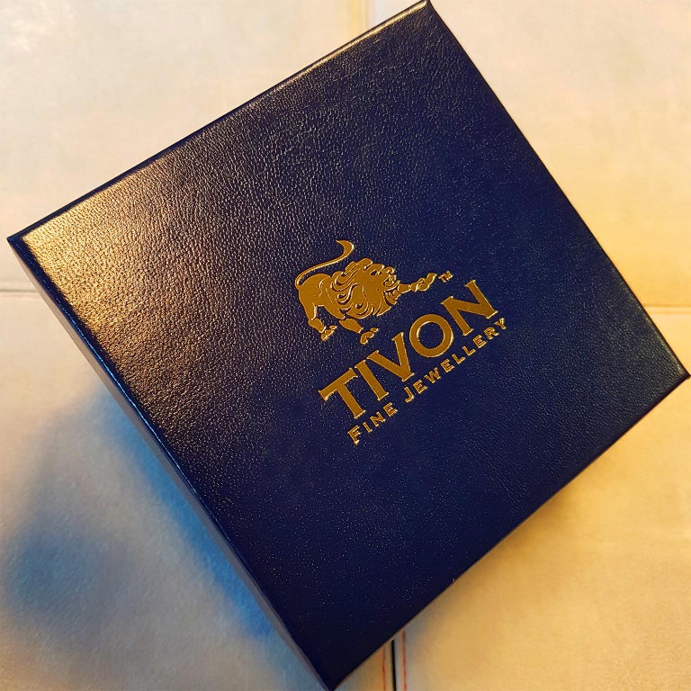 Tivon 18 Carat White Gold AAAA Pear-Cut Hanging Tanzanite and Diamond ...