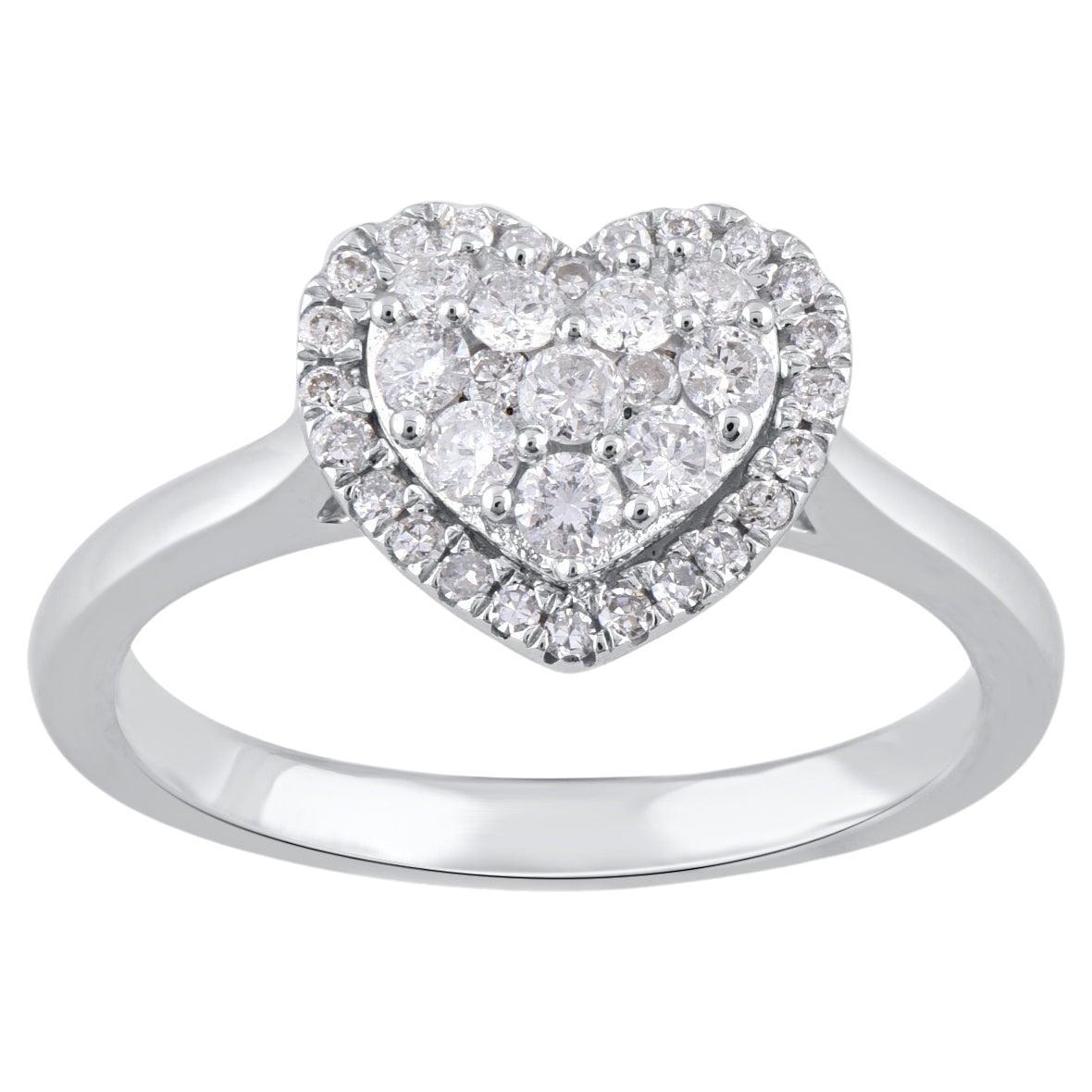 TJD 0.50 Carat Natural Round Cut Diamond 14 Karat Yellow Gold Open Oval Ring For Sale at 1stDibs