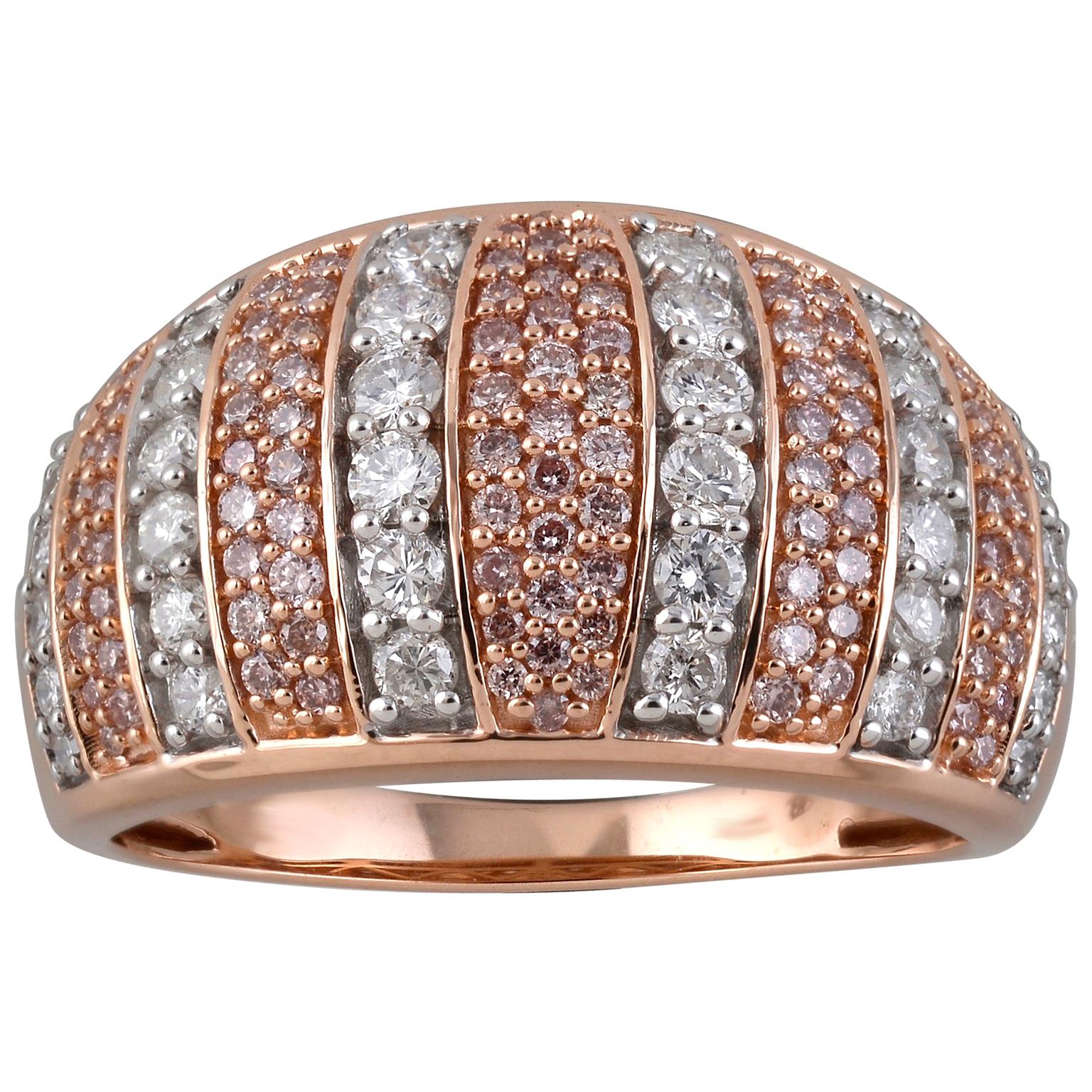 Fancy Pink Diamond in Rose Gold Wedding Band at 1stDibs | pink diamond ...