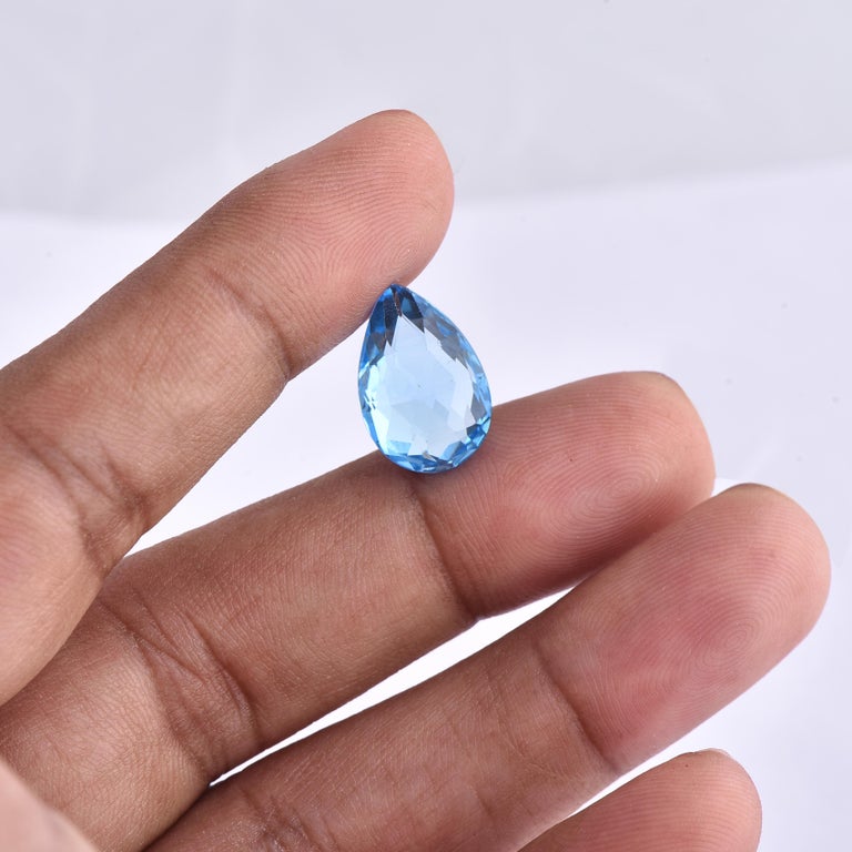 TJD Loose Natural Swiss Blue Topaz 5.15 Cts Pear Shape Gemstone for ... TJD Loose Natural Swiss Blue Topaz 5.15 Cts Pear Shape Gemstone for ...