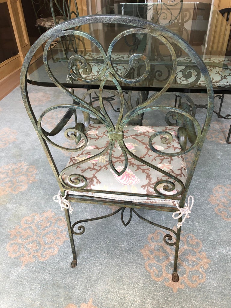 to Die for Very Large Wrought Iron and Glass Dining Table with 8 ...