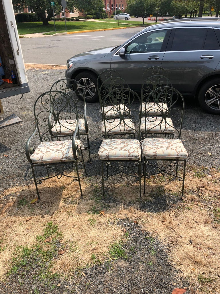 to Die for Very Large Wrought Iron and Glass Dining Table with 8 ...