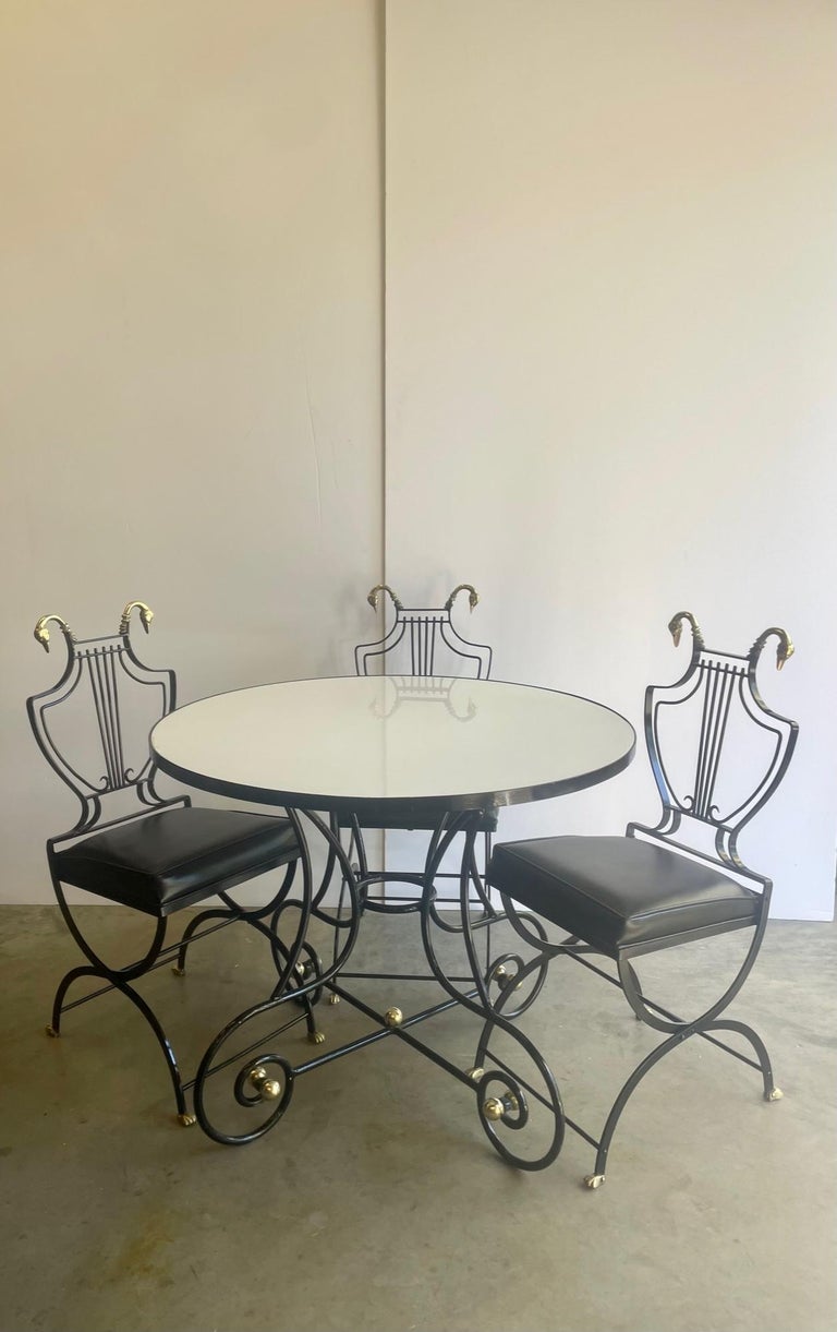 To Swoon Over Maison Jansen Dining Set with Round Table and 4 Lyre ...