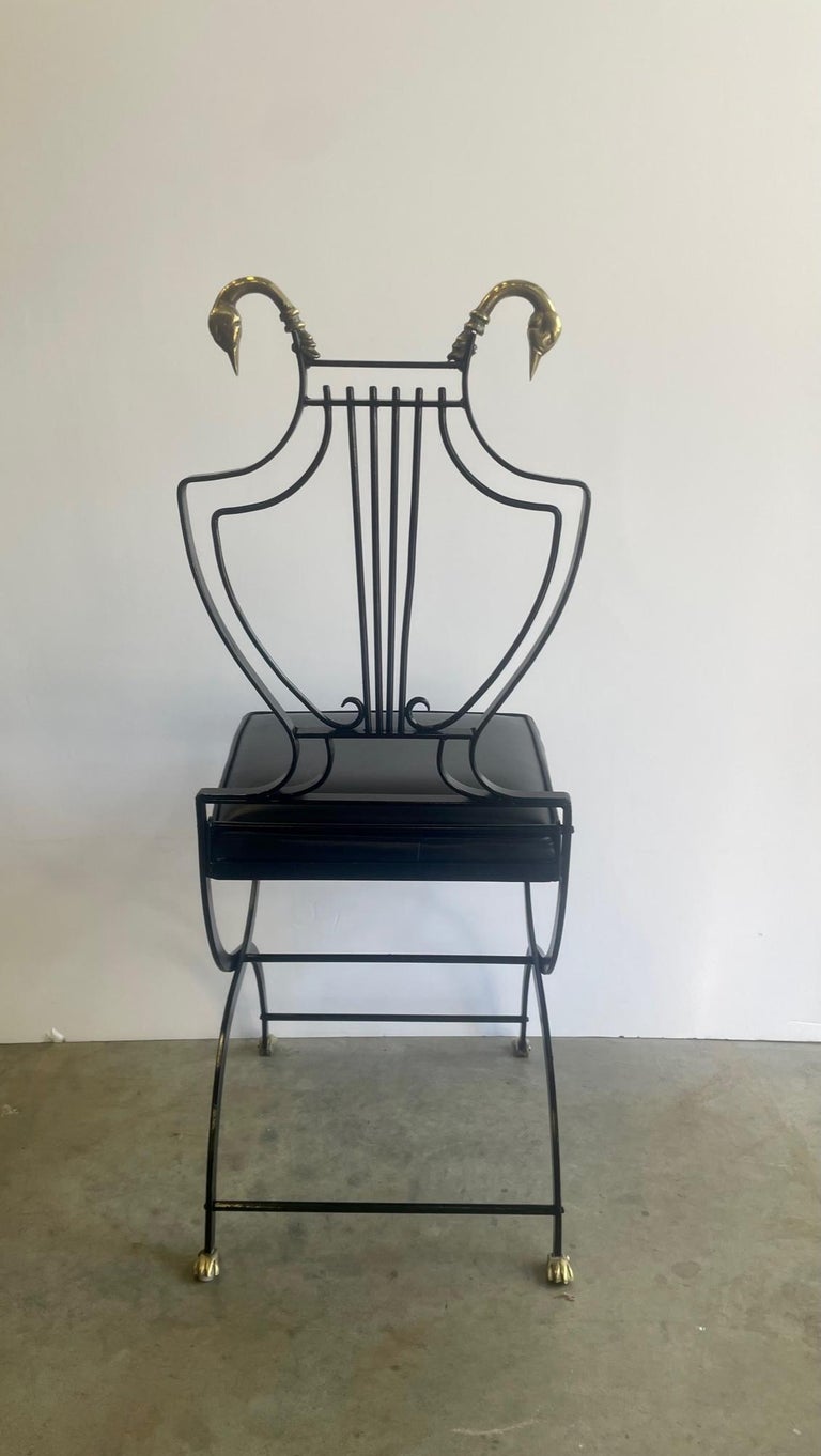 To Swoon Over Maison Jansen Dining Set with Round Table and 4 Lyre ...