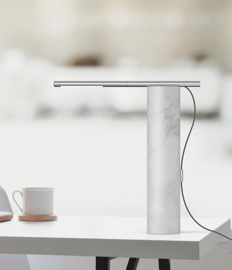 T.O Table Lamp White Marble and Brass For Sale at 1stDibs