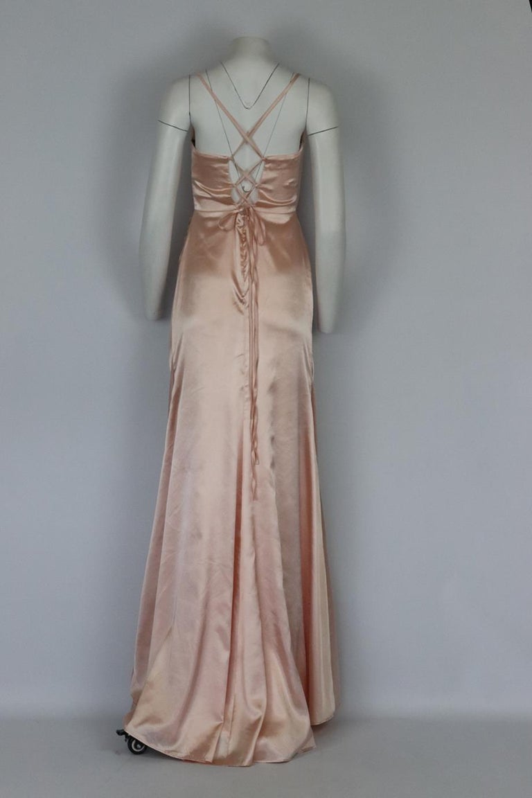 To The Nines Open Back Draped Satin Gown Uk 10 For Sale at 1stDibs